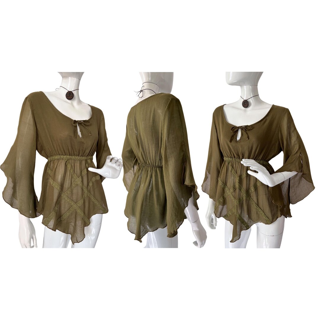 Y2K Boho Top, Fairy Top, Pixie Top, Asymmetric Bohemian Blouse ...