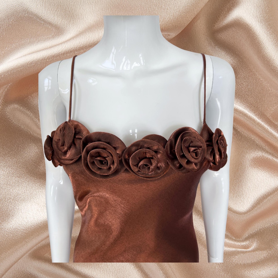 Vintage 90s Metallic Brown Maxi Slip Dress, Cocktail Prom Formal Gown ...