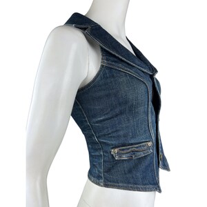 Vintage Y2k Crop Denim Vest, Denim Vest Vintage, Denim Waistcoat Women ...