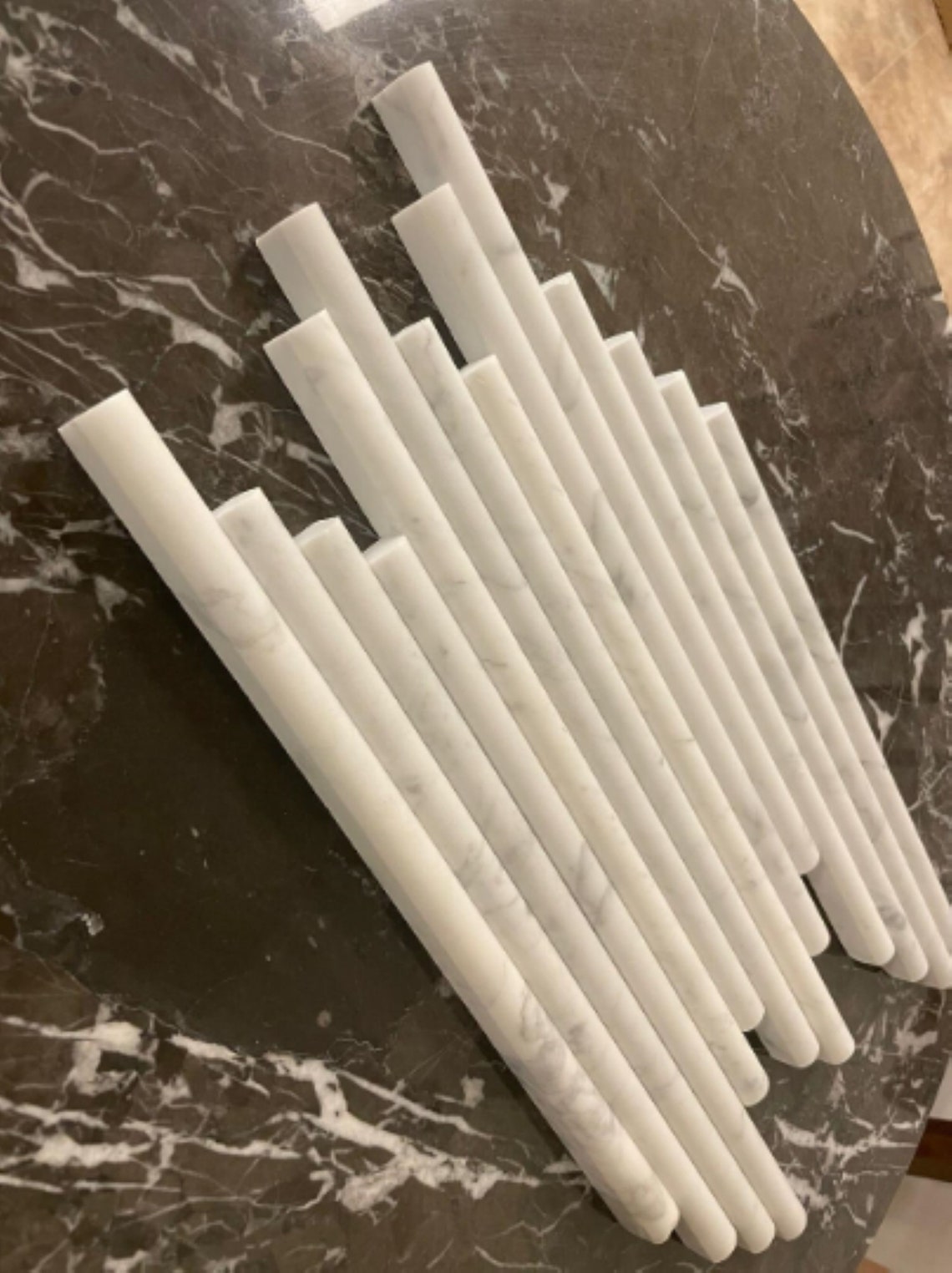 2x12 Carrara Natural Sone Marble Pencil Bullnose - Etsy