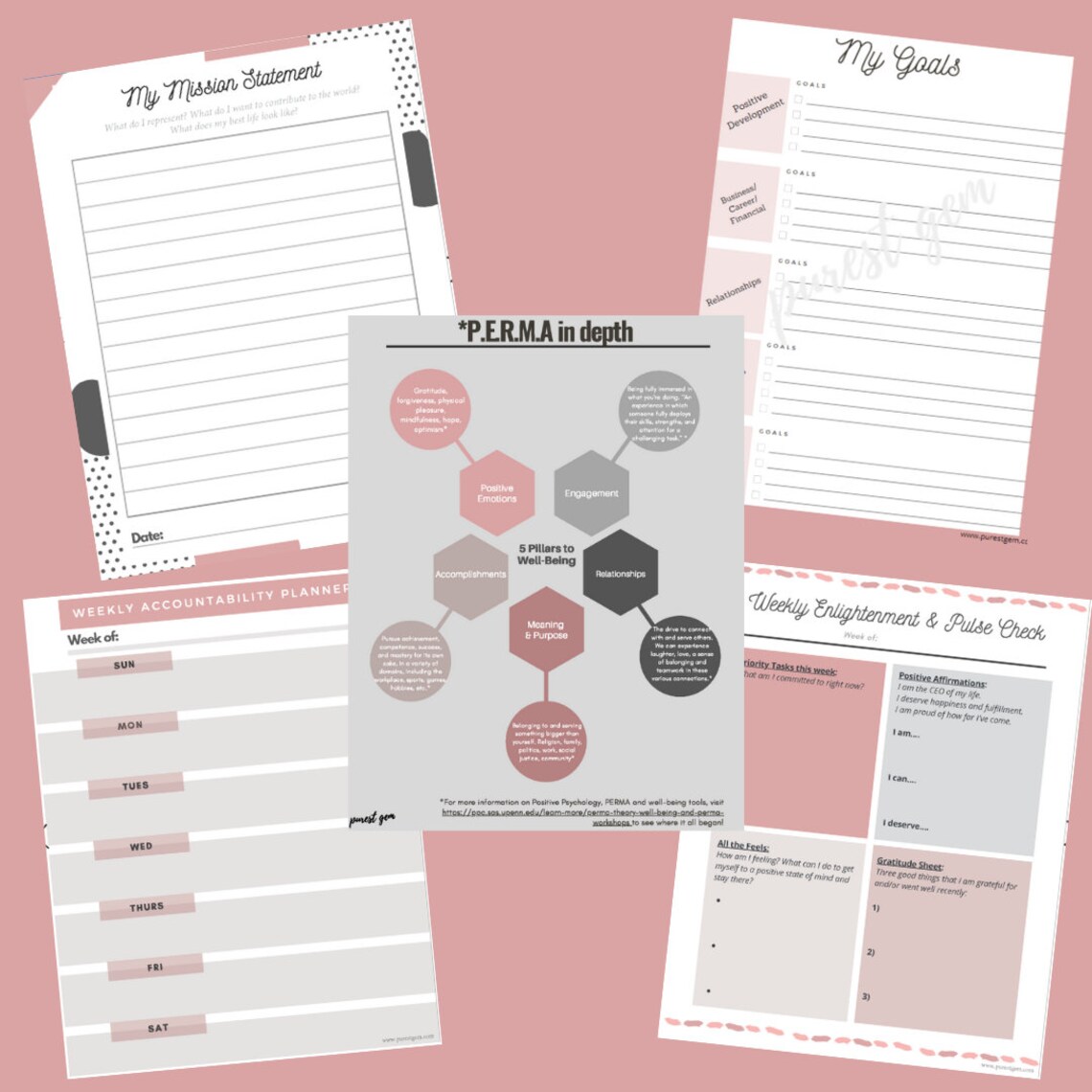 Self-care Planner, Goals Planner, Organizer, Self-love, Weekly Planner ...