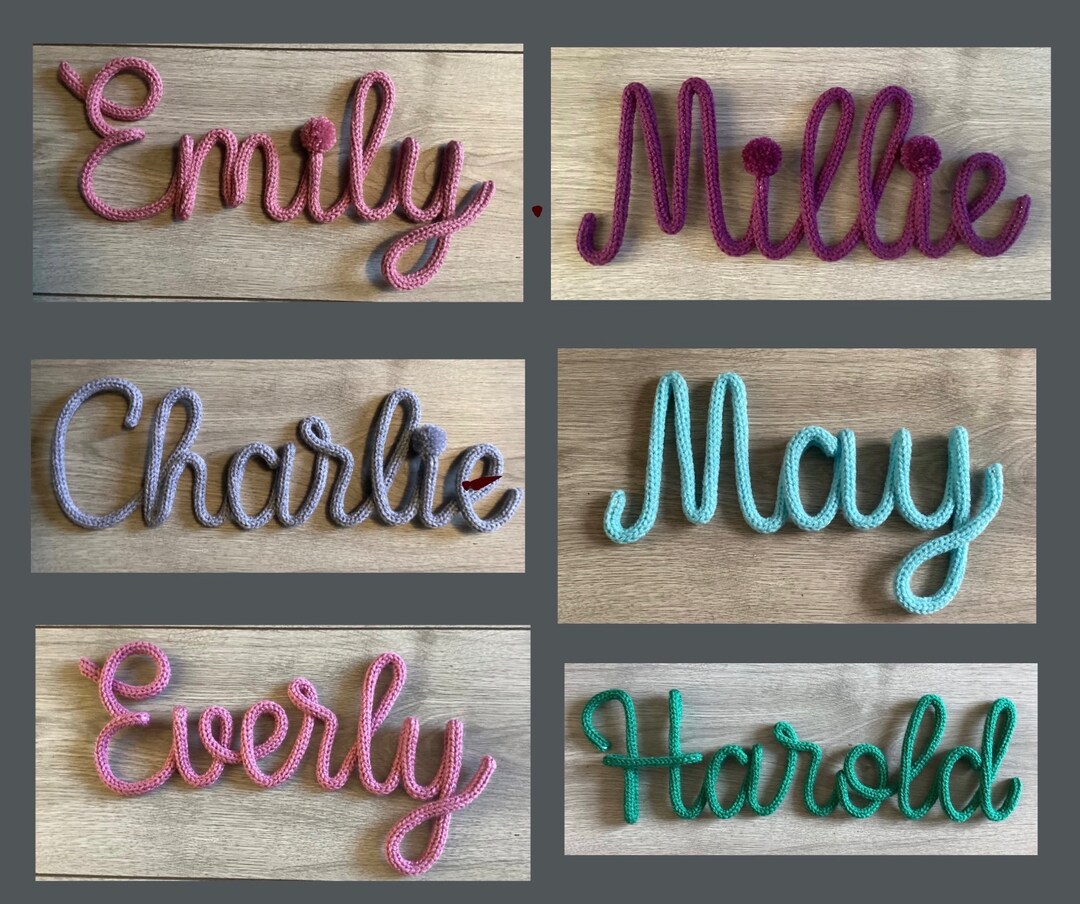 Customised Knitted Wire Words. Knitted Wire Names. Knitted - Etsy UK