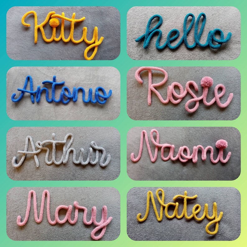 Customised Knitted Wire Words. Knitted Wire Names. Knitted - Etsy UK