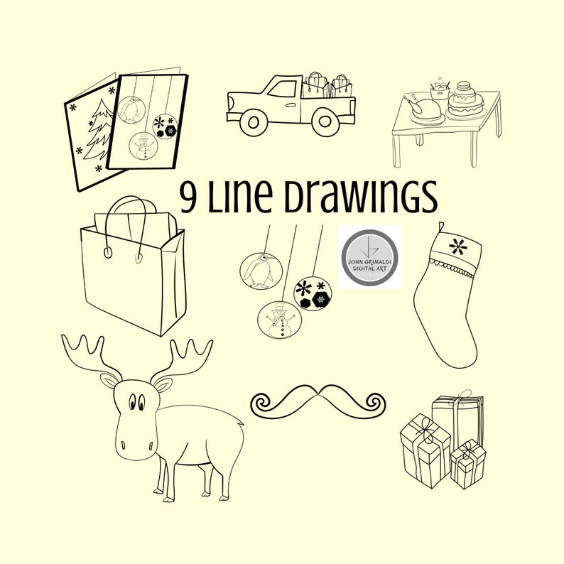 Mooseltoe Book Companion Digital Clipart, 20 Piece Set, Moose, Mustache ...