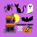 Halloween Digital Clipart, 6 Images Plus Haunted Scene, Spider, Bat ...