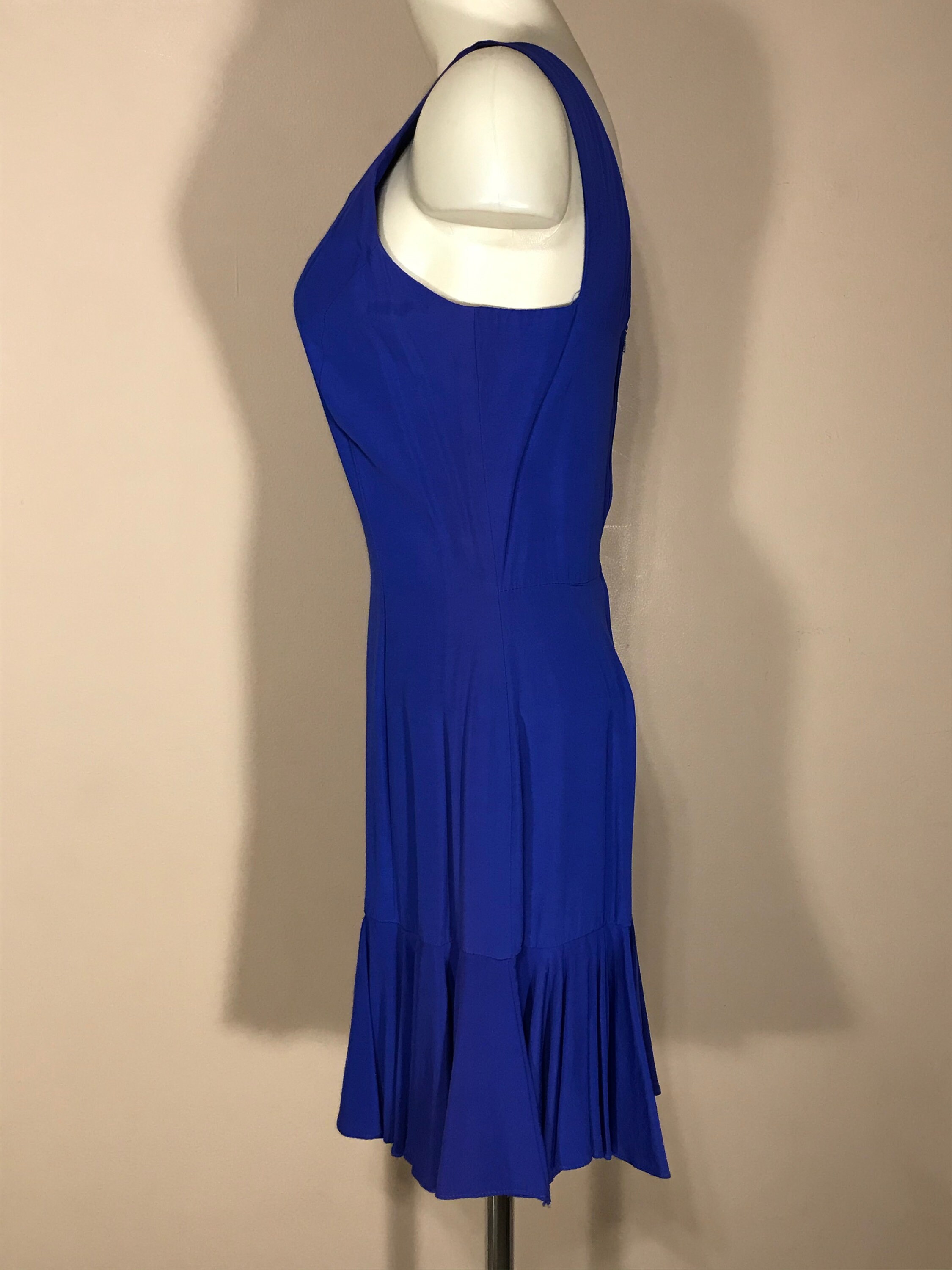 SIZE 7 Tank Dress, Bright Royal Blue Sundress - 1980's Knapp Studio USA ...