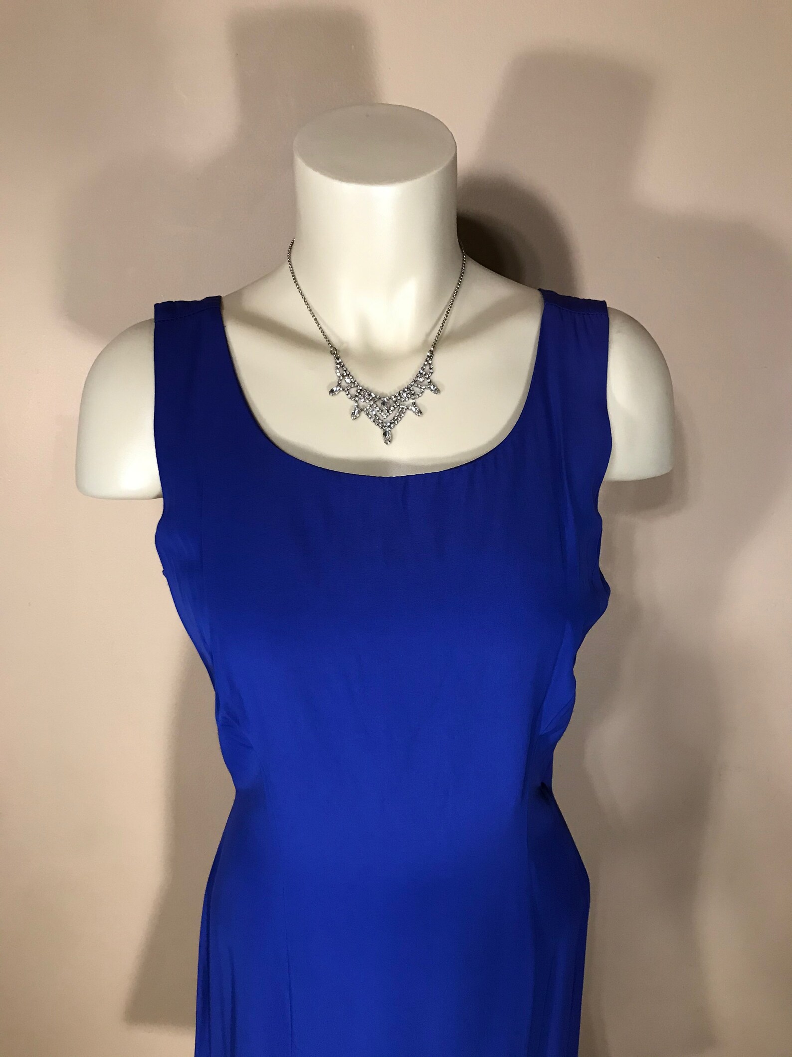 SIZE 7 Tank Dress, Bright Royal Blue Sundress - 1980's Knapp Studio USA ...