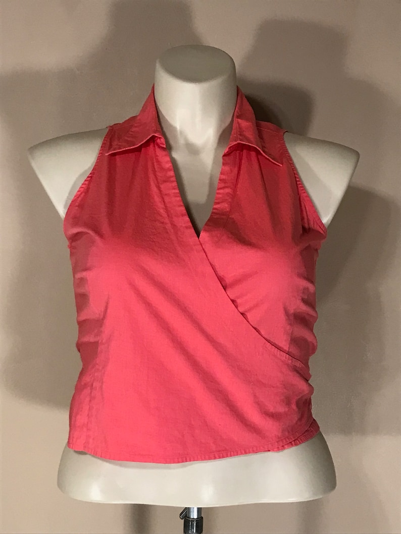 SIZE 12 Coral Wrap Top Jcpenney Mixxit Mixit Brand Y2K - Etsy