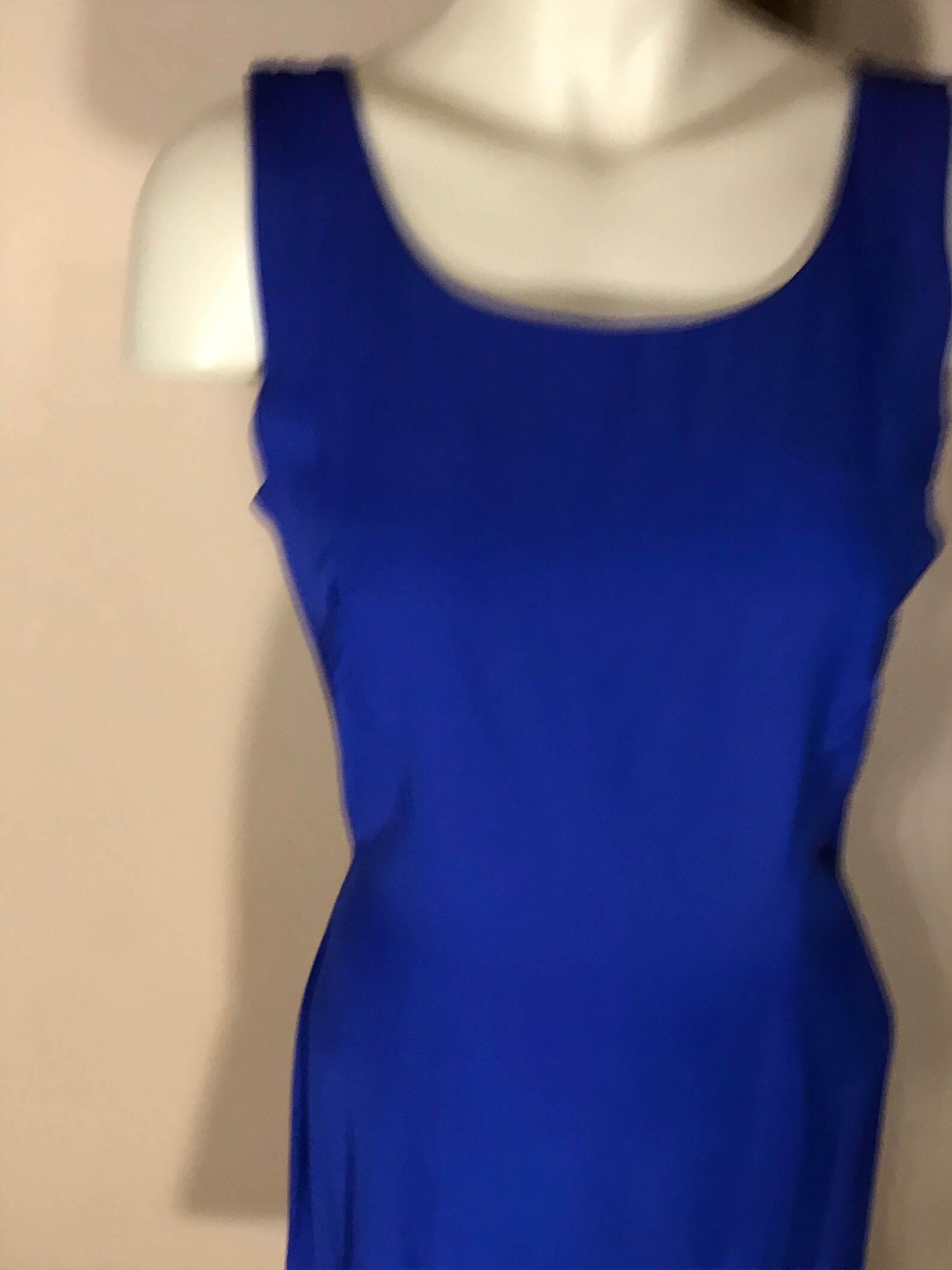 SIZE 7 Tank Dress, Bright Royal Blue Sundress - 1980's Knapp Studio USA ...