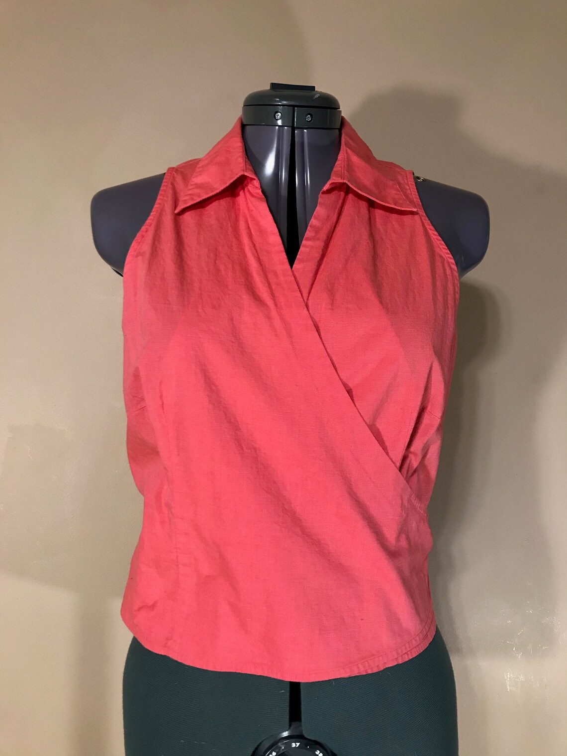 SIZE 12 Coral Wrap Top Jcpenney Mixxit Mixit Brand Home | Etsy