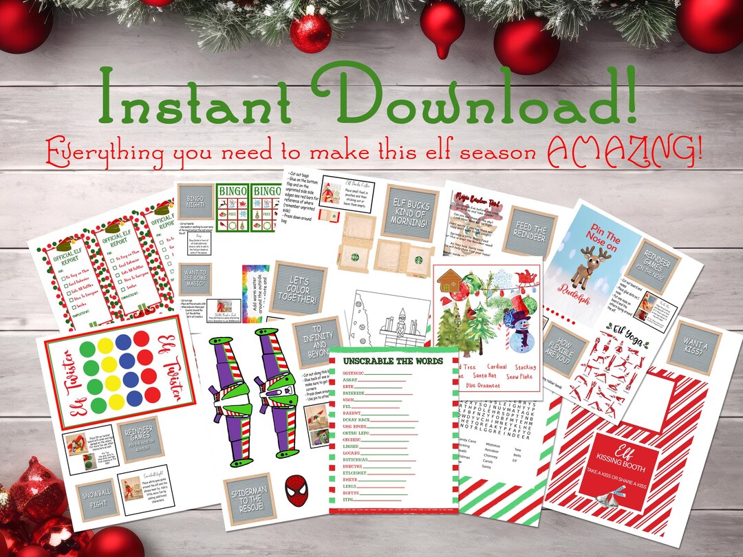 Christmas Elf Digital Kit Crafts, Cute Holiday, DIY Elf, Instant ...