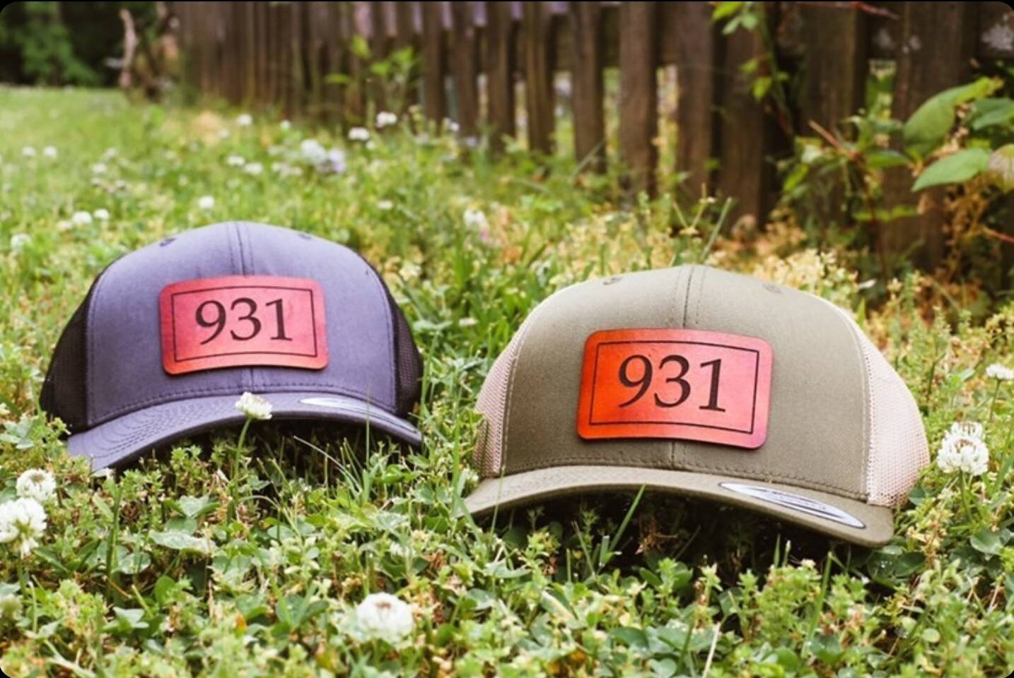 Area Code 931 on A Leather Patch Trucker Hat 2 - Etsy