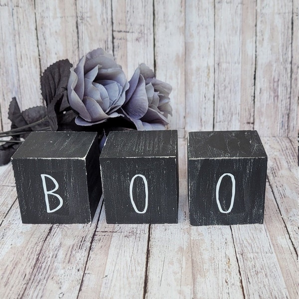 Wood Boo Blocks - Etsy