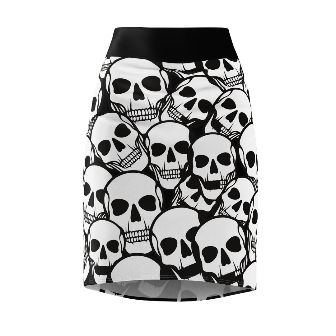 Skulls Pile Goth Women's Pencil Skirt AOP - Etsy