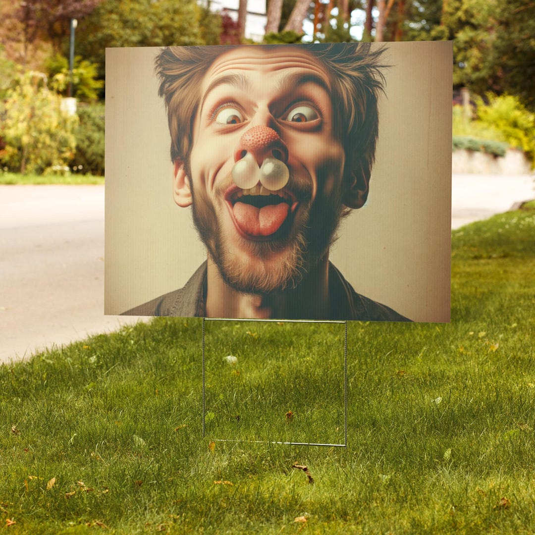 Crazy Guy Making Booger Bubbles | Funny and Gross Yard Sign - Etsy