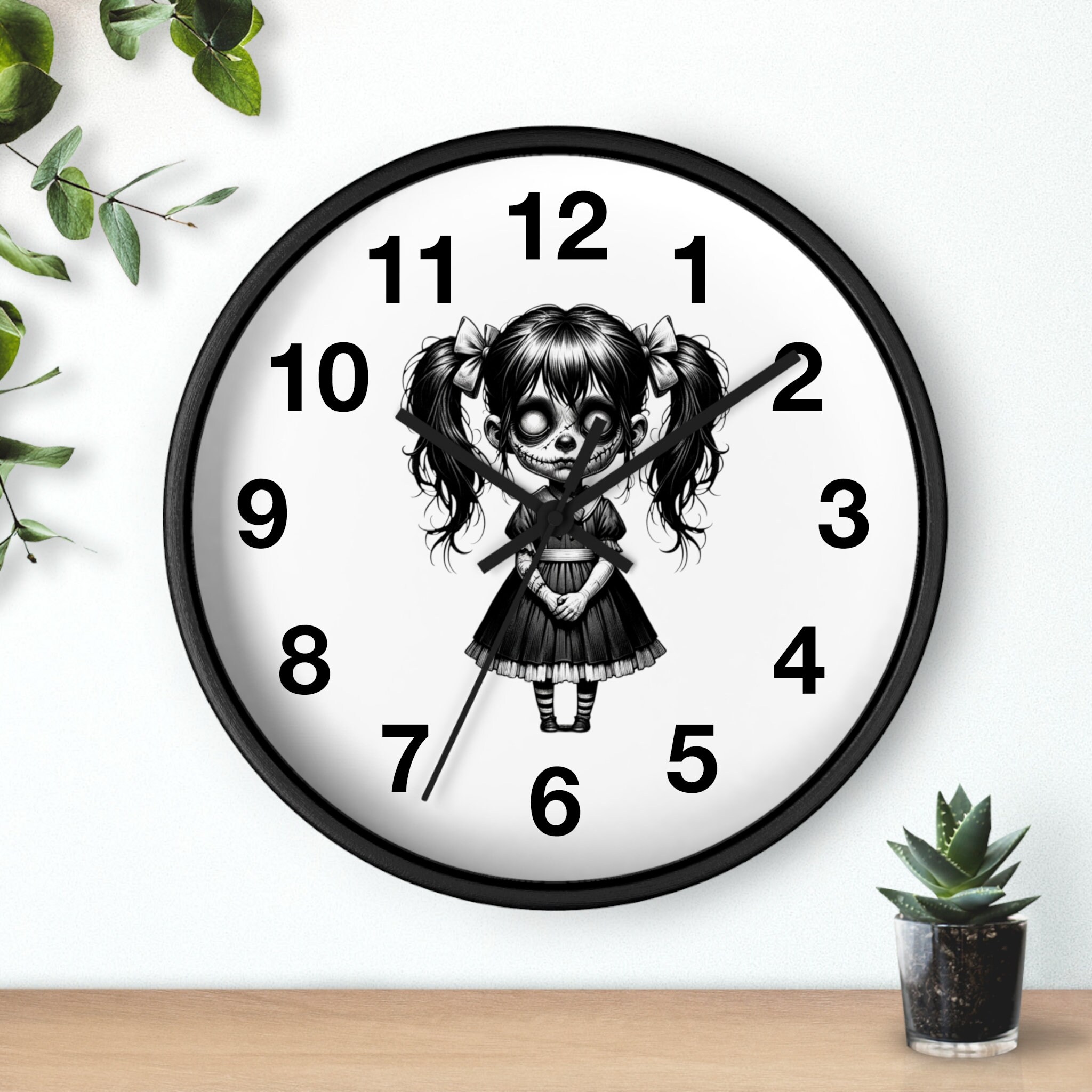 Zombie Goth Girl Goth Horror Themed Wall Clock - Etsy