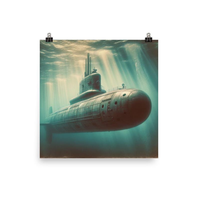 A Submarine Under the Sea Poster - Etsy