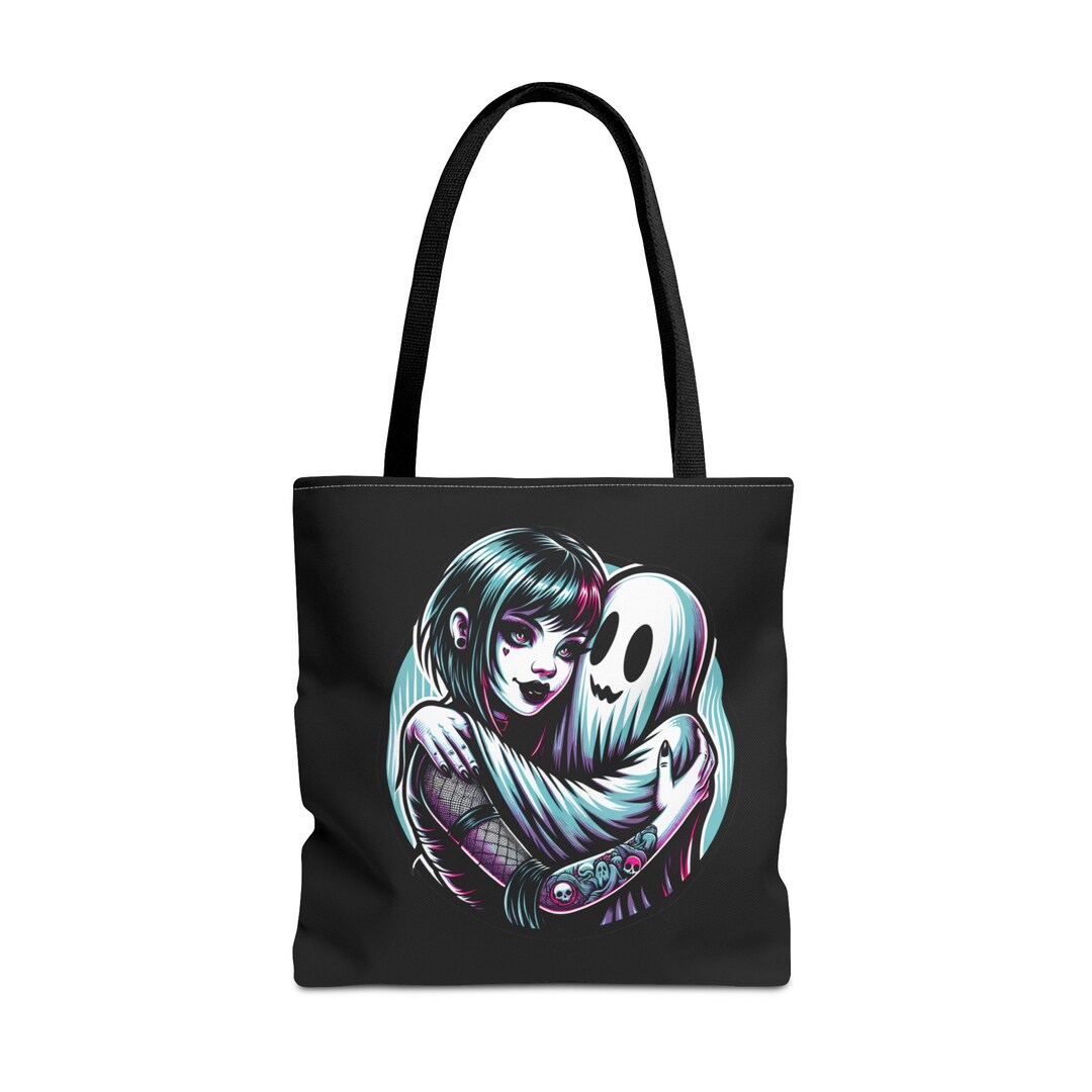 Goth Girl Hugging A Ghost | Goth Tote Bag (AOP) - Etsy