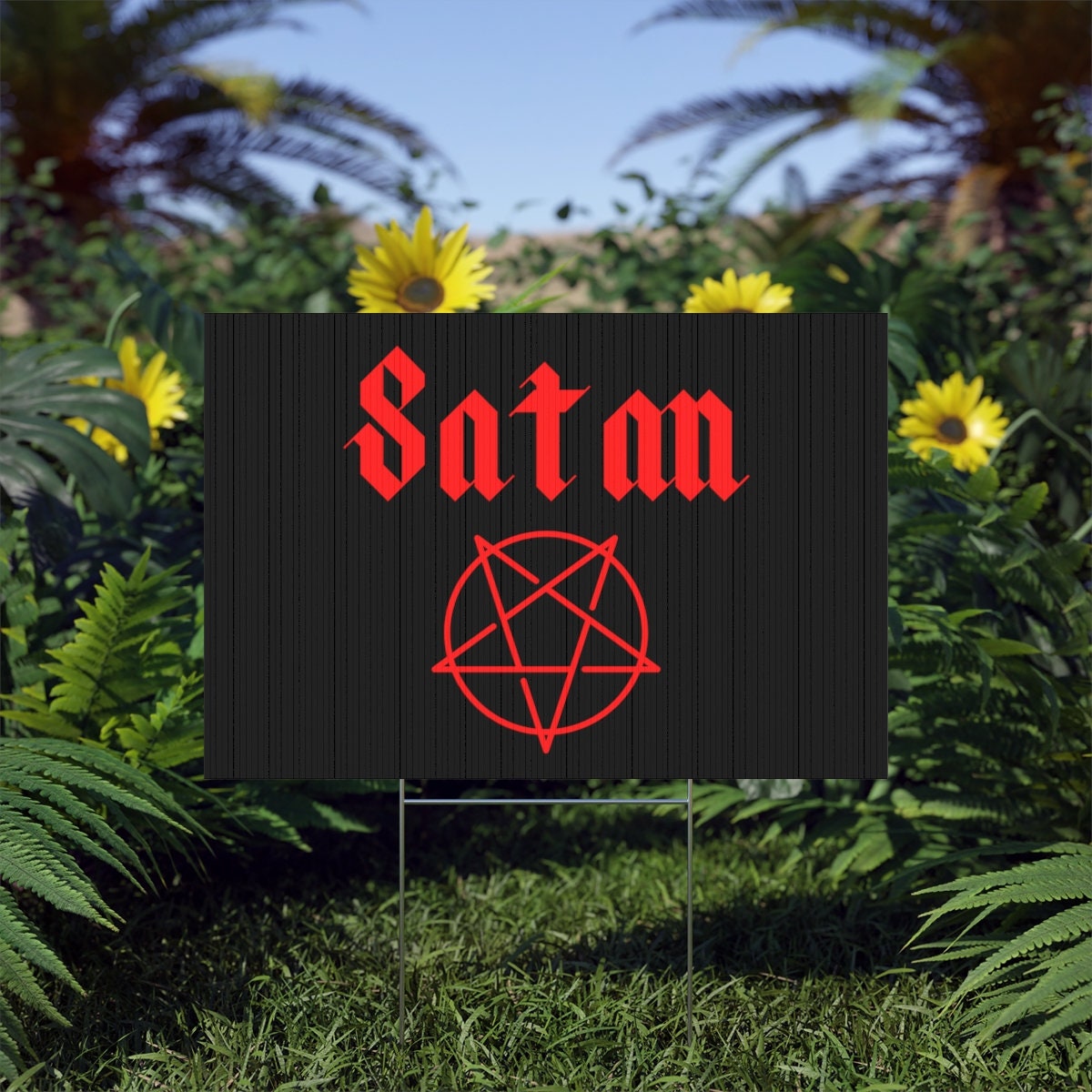 Satan Pentagram Yard Sign - Etsy