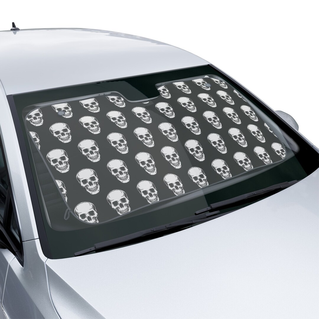 Skulls Pattern Goth Car Sun Shades - Etsy