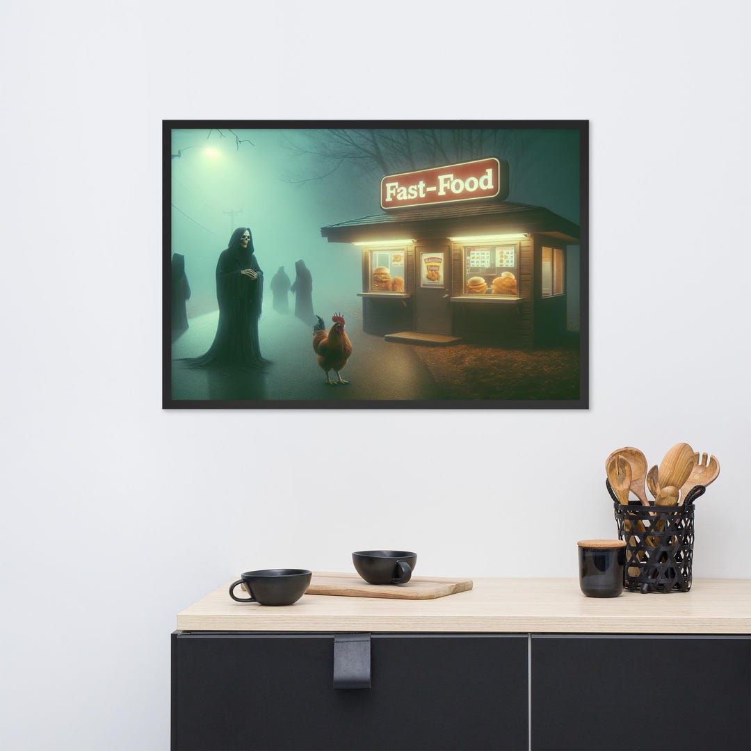 Fast Food Shack of Darkness | Creepy Fast Food Decor | Framed Poster - Etsy