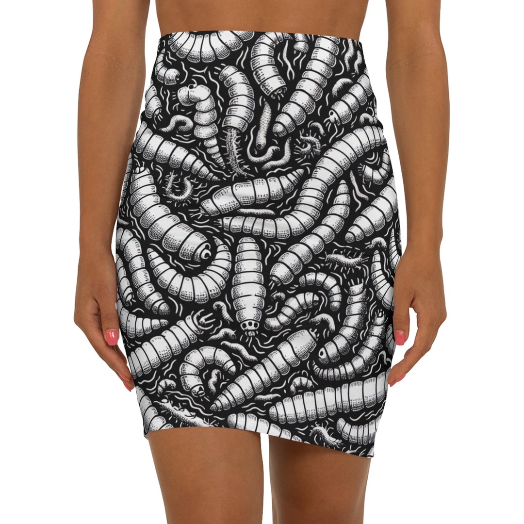 Maggots Goth Horror Zombie Themed Women's Mid-waist Pencil Skirt AOP - Etsy