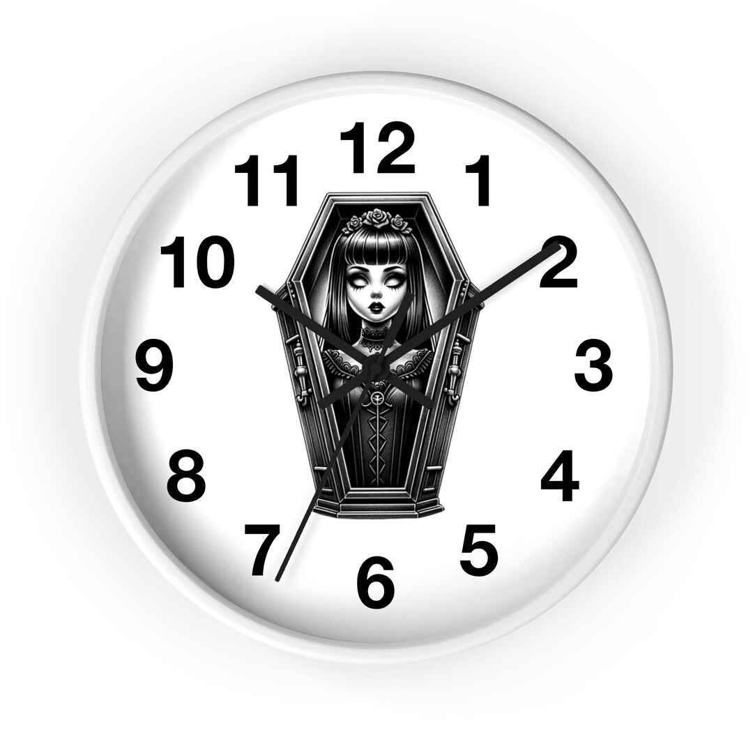 Goth Ghost Girl in A Coffin Wall Clock - Etsy