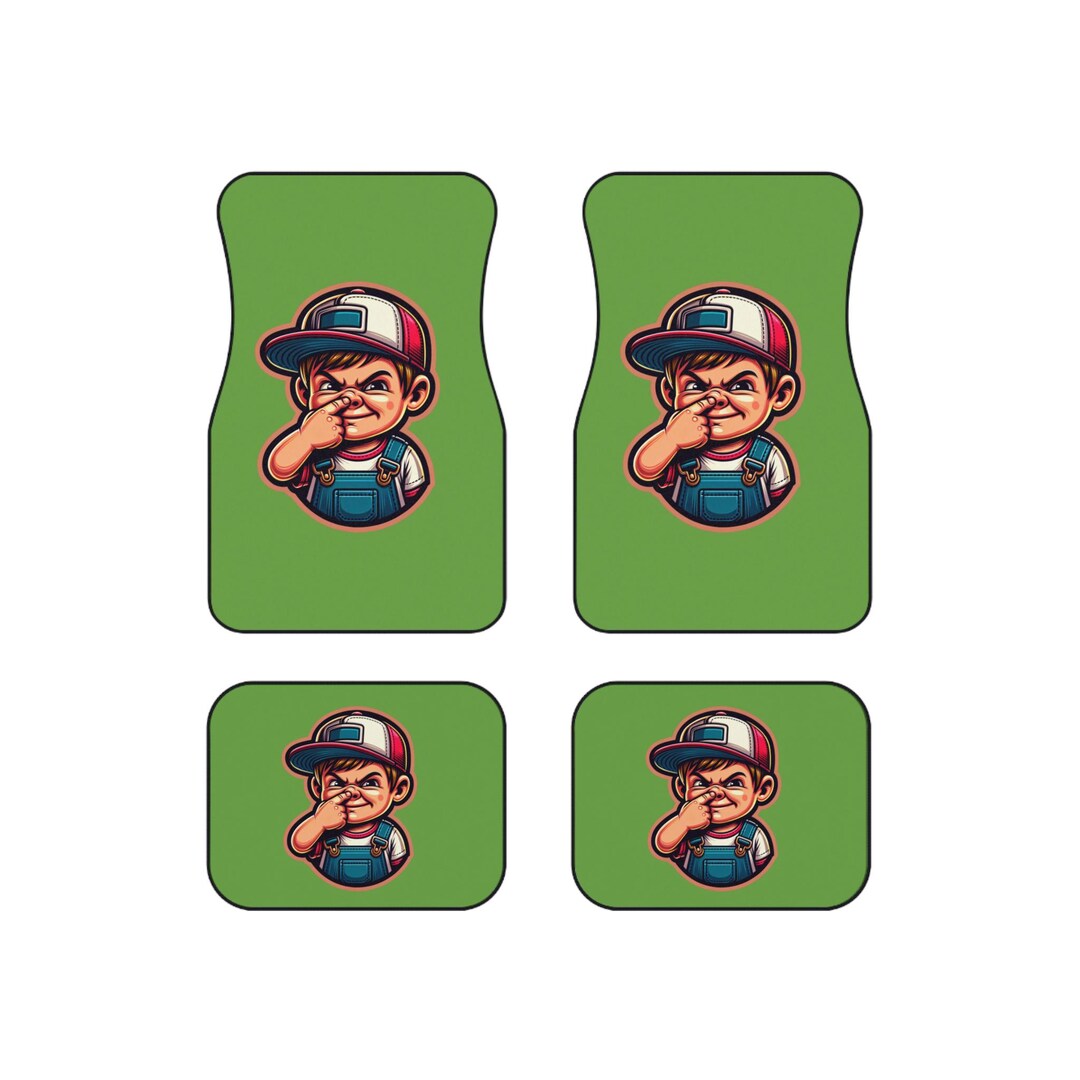 Little Boy Picking His Nose Funny Car Mats Set, Humorous Auto ...