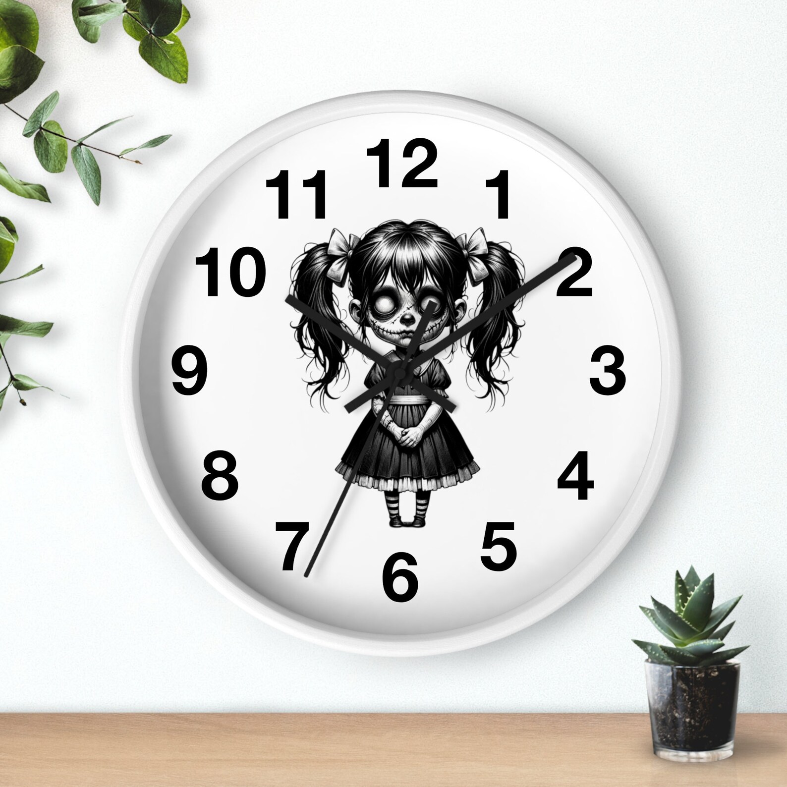 Zombie Goth Girl Goth Horror Themed Wall Clock - Etsy