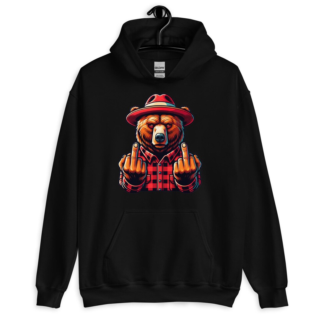 Grizzly Bear Giving the Middle Finger | Funny Great Outdoors Themed ...