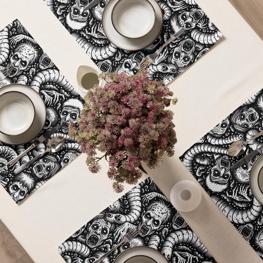 Zombies and Maggots | Goth Horror Themed Placemat Set - Etsy
