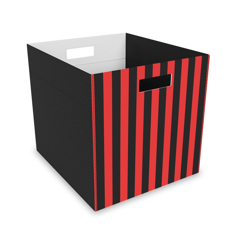 Red and Black Striped | Goth Felt Storage Box - Etsy