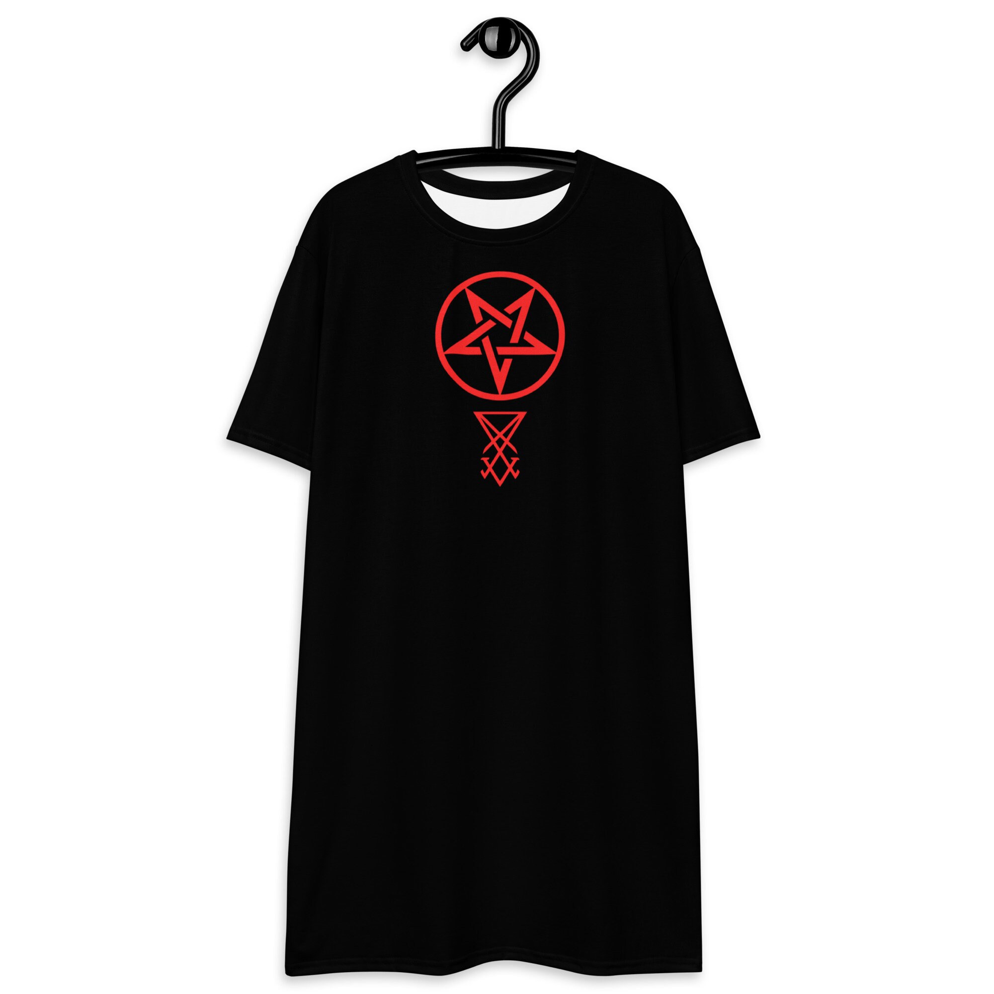 Red Pentagram and Sigil of Lucifer Satanic Occult T-shirt Dress - Etsy