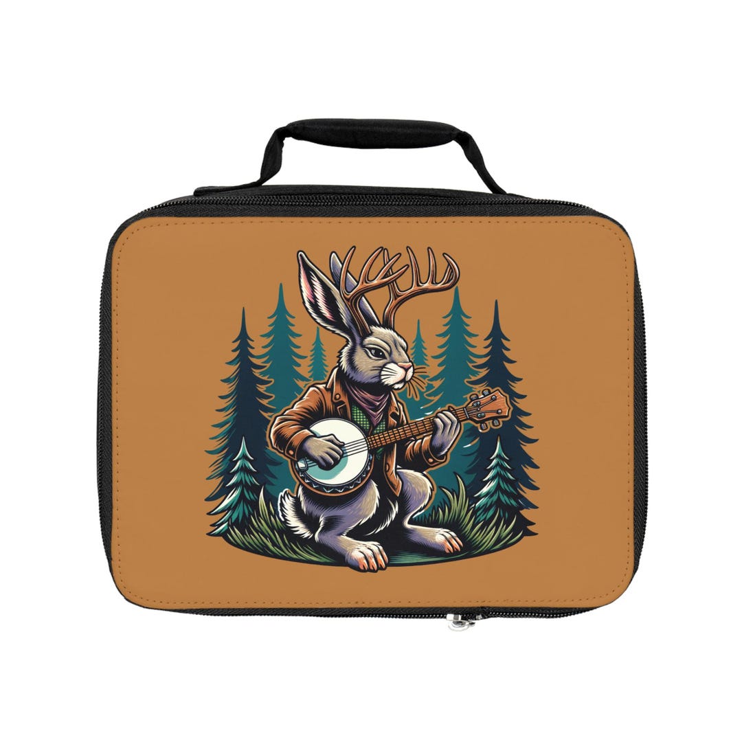 Jackalope Playing a Banjo Lunch Bag - Eco-friendly Insulated Carrier ...