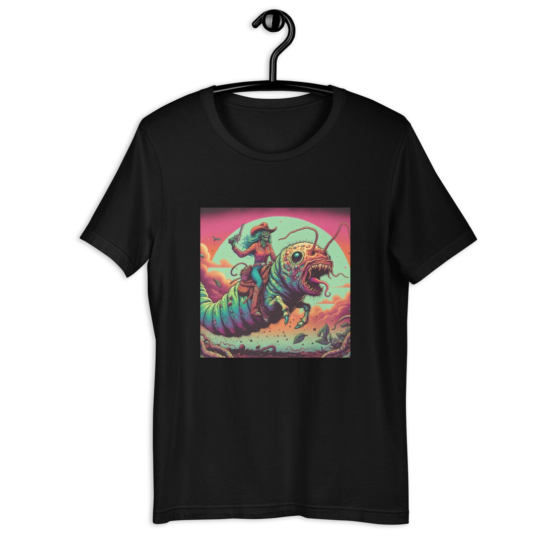 Zombie Cowgirl Riding a Bucking Maggot | Weird Zombie Unisex T-shirt - Etsy