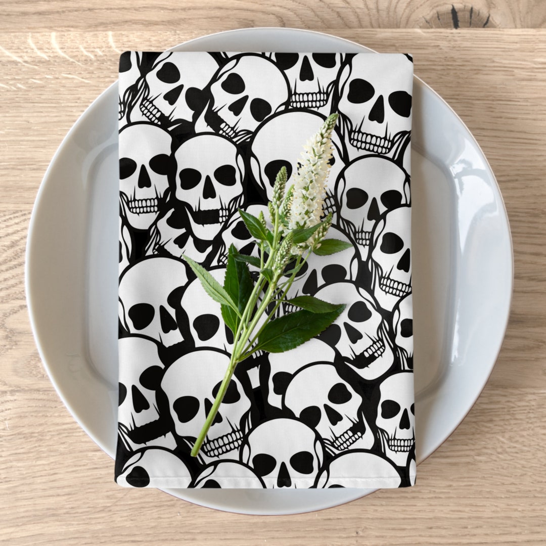 Skulls Pile Goth Napkins - Etsy