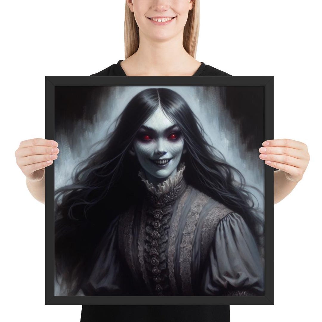 Evil Red Eyed Ghost Girl | Goth Wall Art | Framed Poster - Etsy