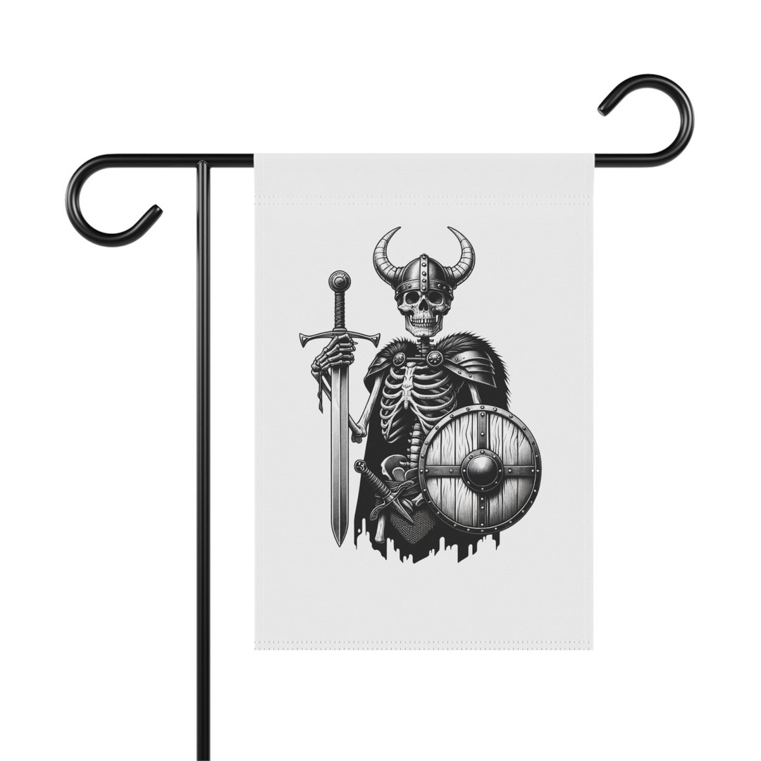 Viking Skeleton Goth Garden & House Banner - Etsy