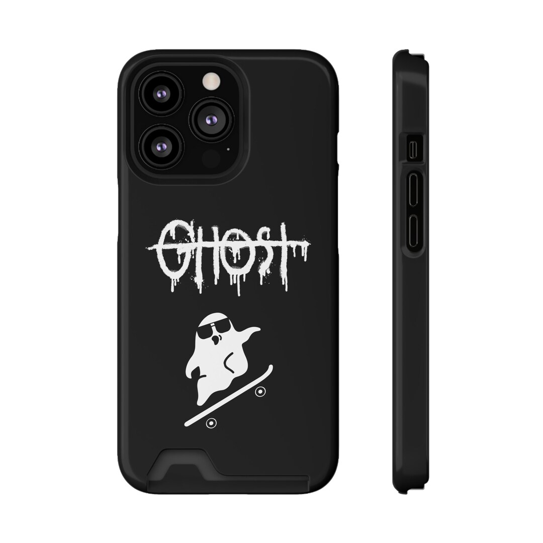 Ghost Skateboarder Goth Skater Phone Case With Card Holder - Etsy