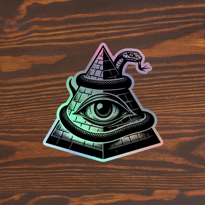 Illuminati | All Seeing Eye With Snake | Holographic Stickers - Etsy