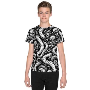 Zombies and Maggots | Goth Horror Themed Youth Crew Neck T-shirt - Etsy