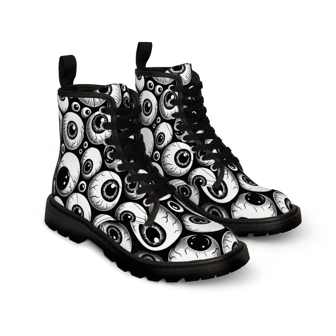 Eyeballs Weird Goth Women's Canvas Boots - Etsy