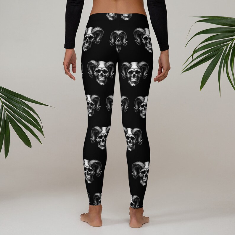 Ram Horned Skull Satanic Goth Leggings - Etsy
