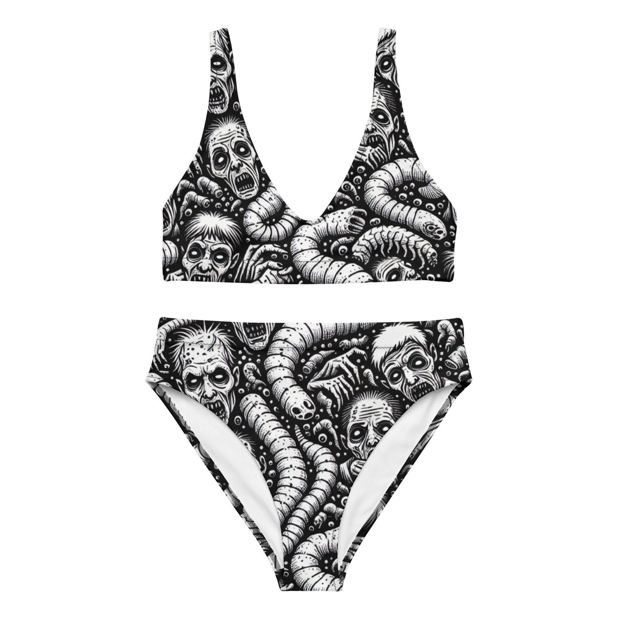 Zombies and Maggots | Goth Horror Recycled High-waisted Bikini - Etsy
