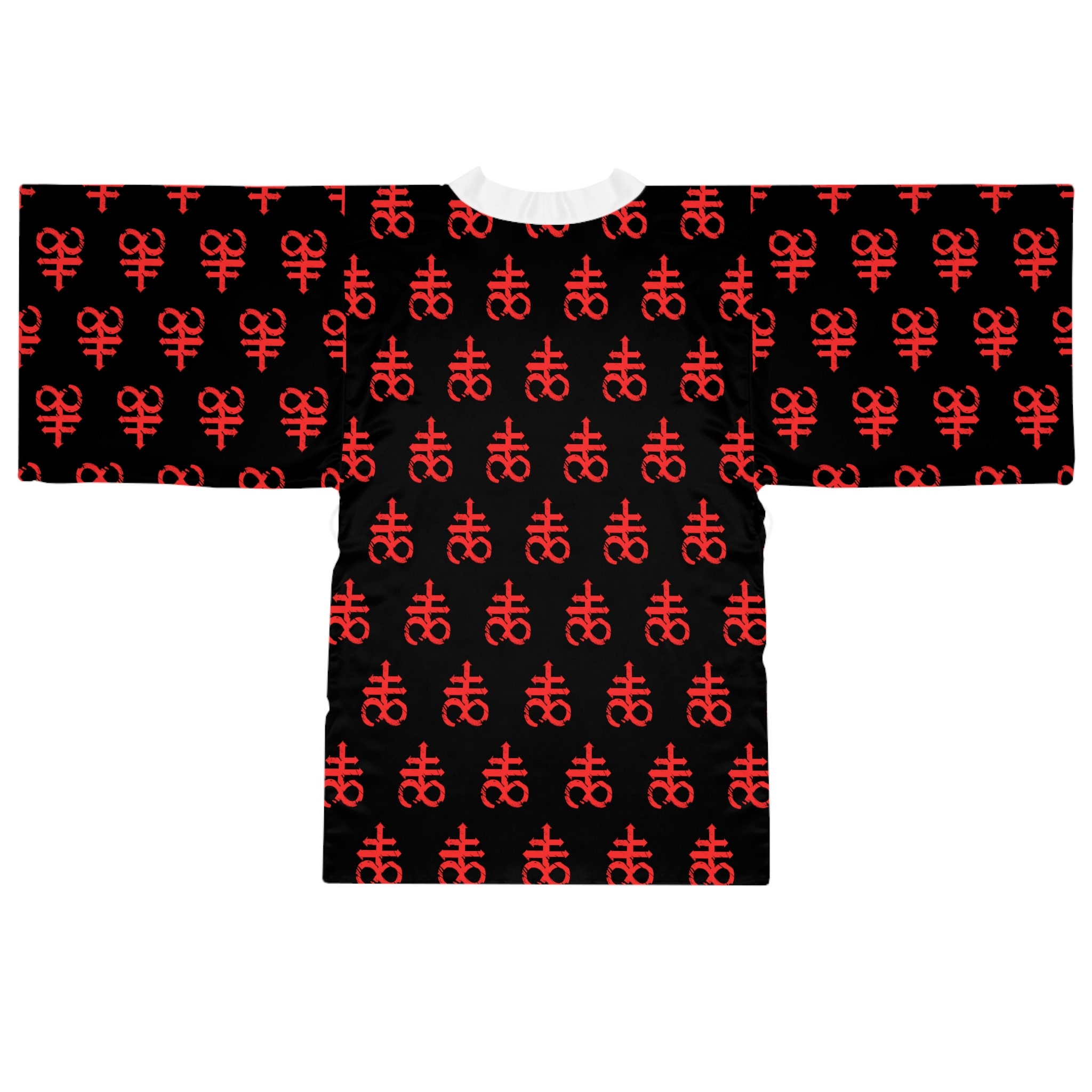 Leviathan Cross Satanic Goth Long Sleeve Kimono Robe AOP - Etsy