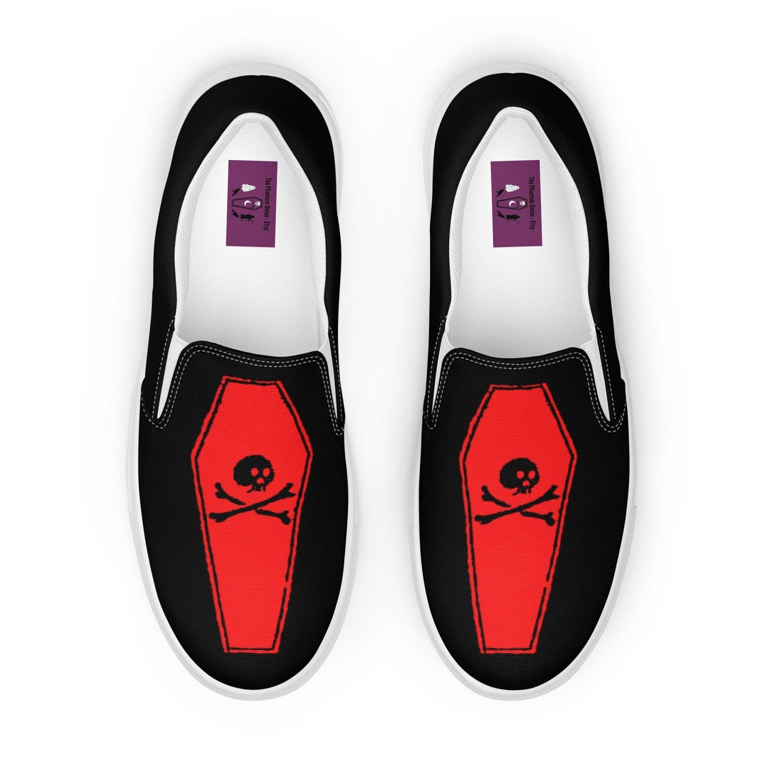 Red Coffin Goth Womens Slip-on Canvas Shoes - Etsy