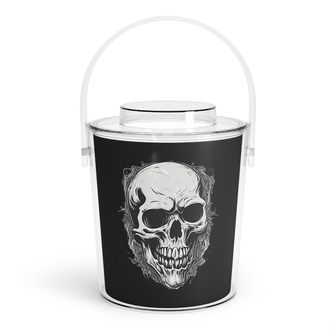 Skull | Goth Themed Ice Bucket With Tongs - Etsy