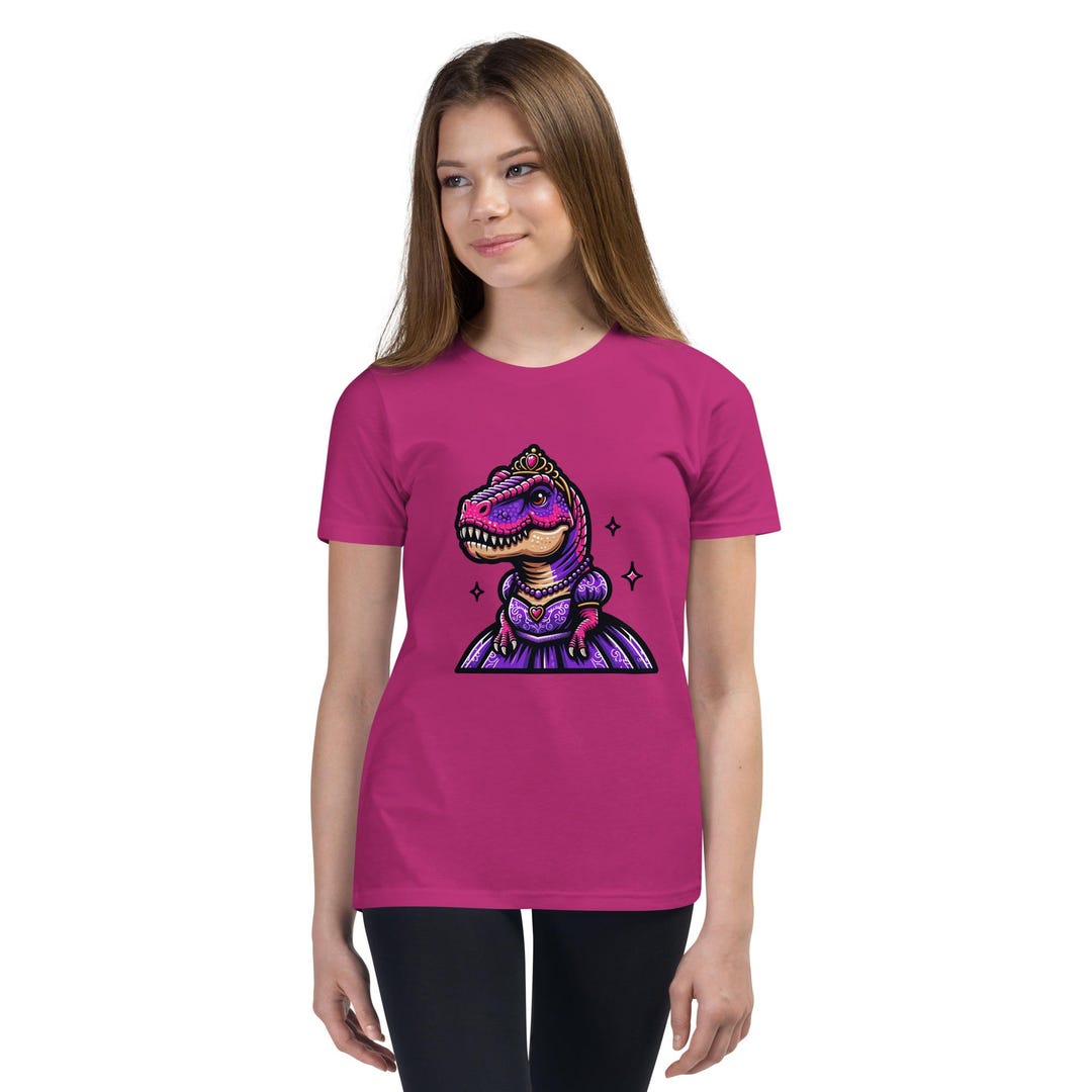 T-rex Princess Youth Short Sleeve T-shirt - Etsy