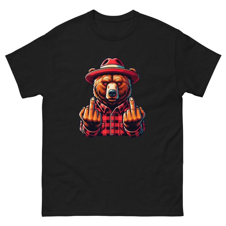 Grizzly Bear Giving the Middle Finger | Funny Great Outdoors Themed ...