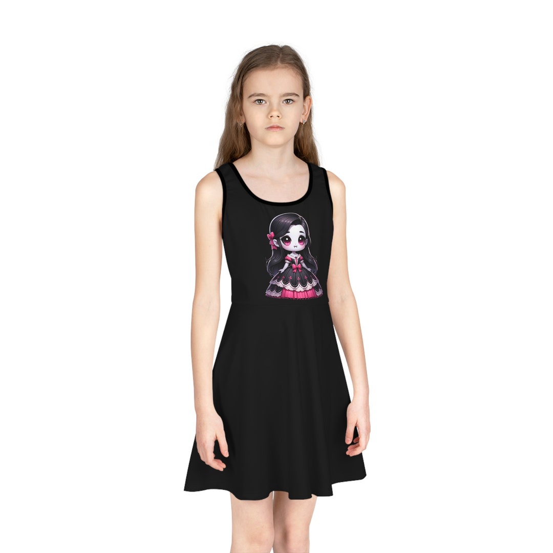 Cute Vampire Southern Belle Goth Girls' Sleeveless Sundress (AOP) - Etsy